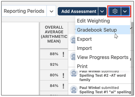How do I change the Markbook Settings?